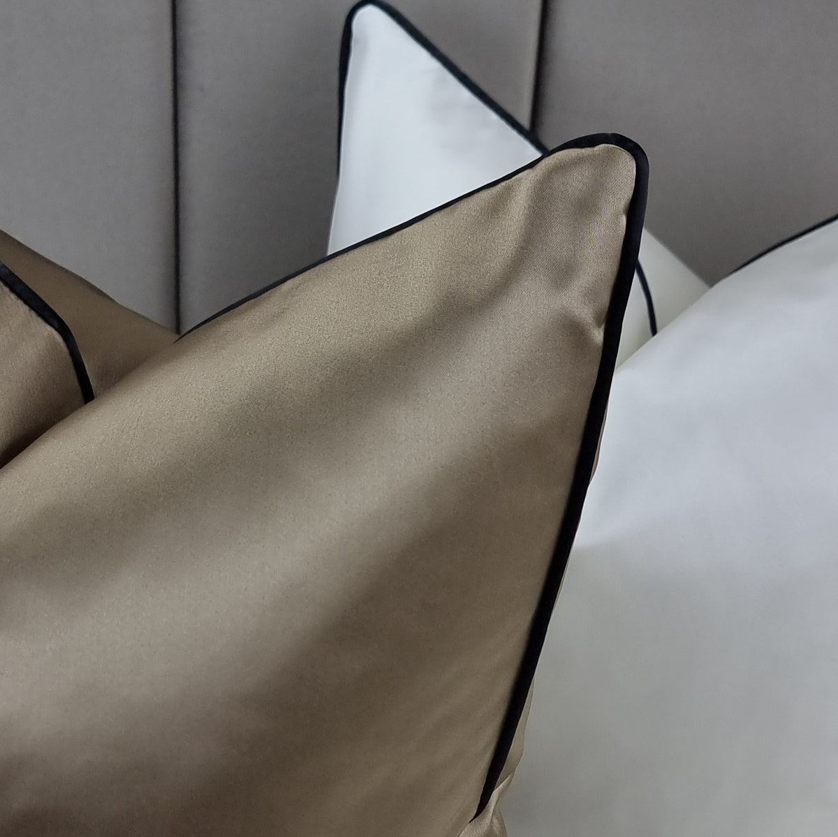 Majestic Gold Bespoke Black Piped Cushion cover – Perfect Cushions UK
